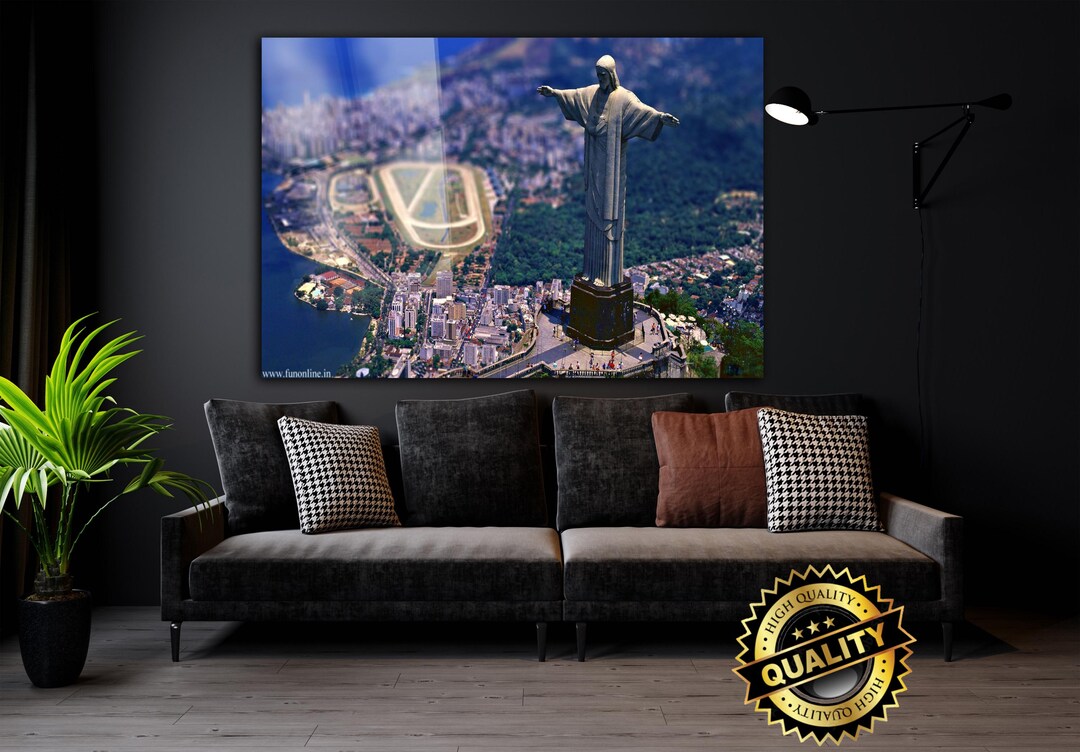 Christ the Redeemer Rio De Janeiro, Brazil: Stained Glass Style Wall or ...
