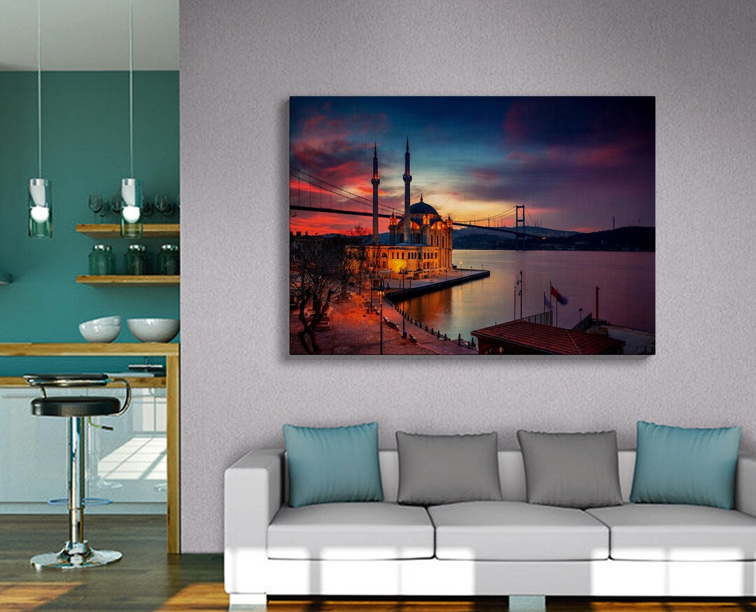 Ortakoy Mosque Canvas, Istanbul Canvas, Istanbul Wall Art, Islamic Wall ...