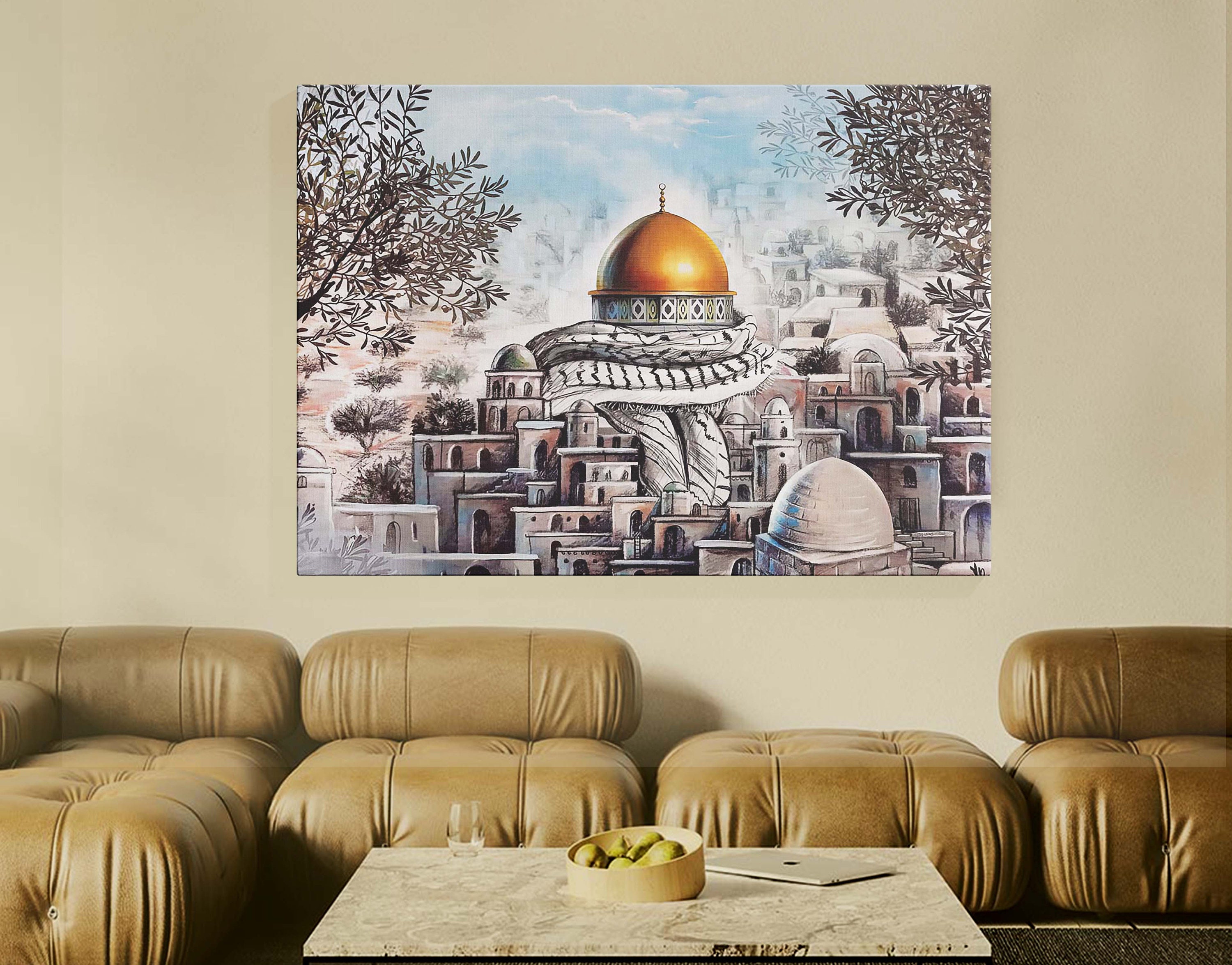 Temple Wall Decor, Al Aqsa Masjid Canvas, Jerusalem Wall Decor, Modern ...