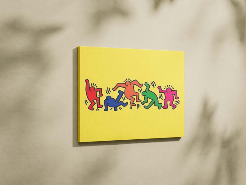 Keith Haring Canvas Poster / Keith Haring Dancing Men Art Framed Pop ...