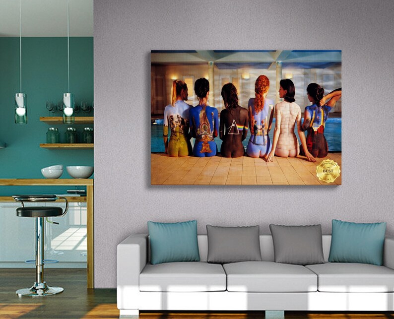Pink Floyd Back Catalogue Canvas, Colorful Women Sitting Wall Decor ...