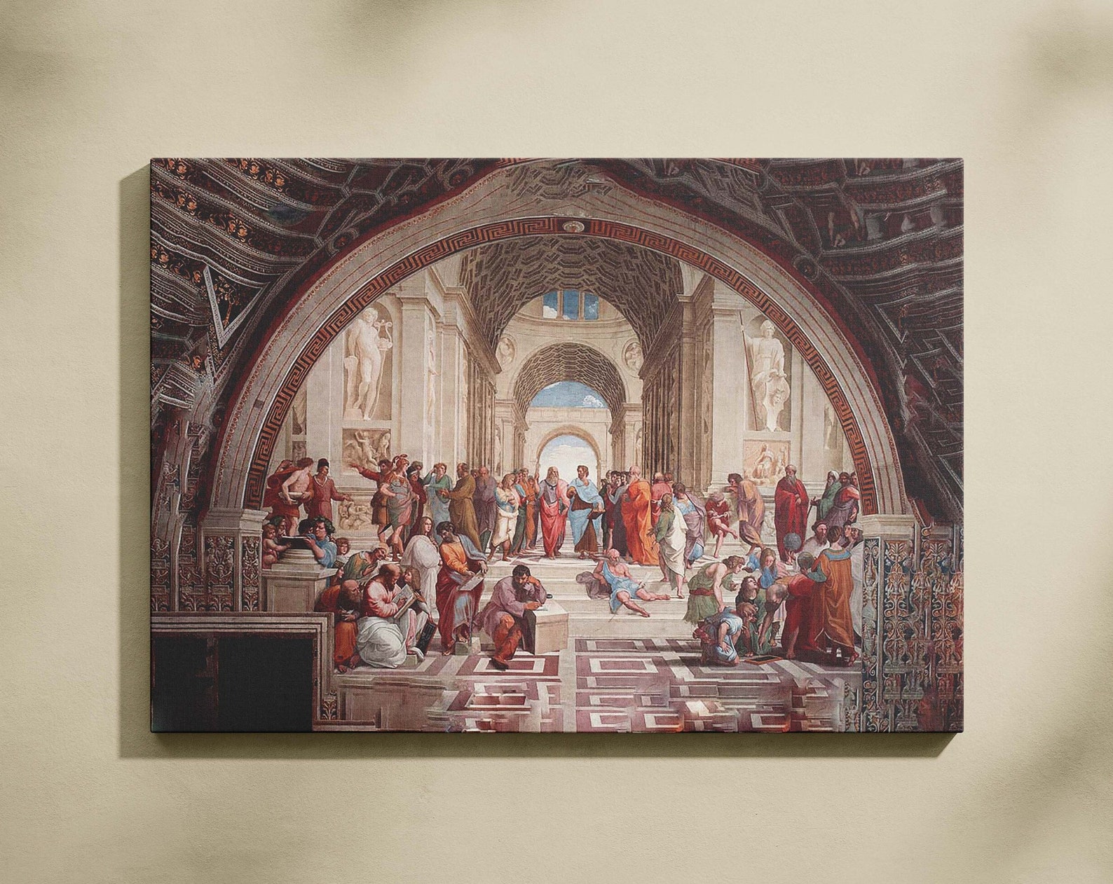Apostolic Palace Canvas, School of Athens Wall Decor, Raffaello Sanzio ...
