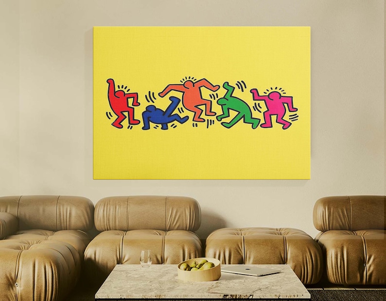 Keith Haring Canvas Poster / Keith Haring Dancing Men Art Framed Pop ...
