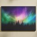 Aurora Borealis, Northern Lights Art, Framed Canvas Print, Snow Capped ...