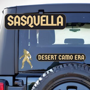 Sasquatch Car Decal Feminine Bigfoot Decal Camping Accessory Glitter ...