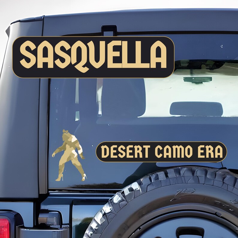 Sasquatch Car Decal Feminine Bigfoot Decal Camping Accessory Glitter ...
