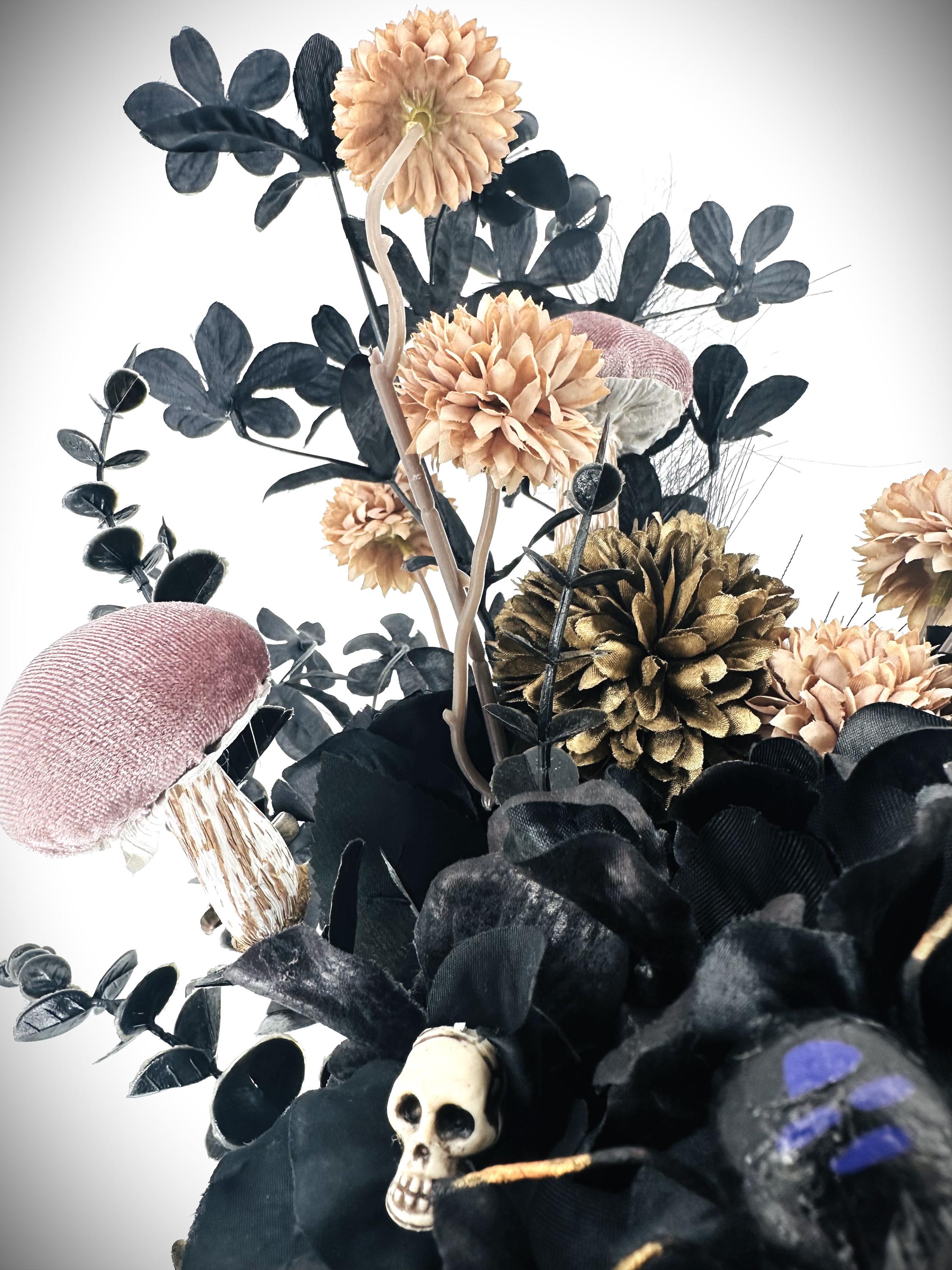Gothic Floral Arrangement, Dark Enchantment With Velvet Mushrooms ...