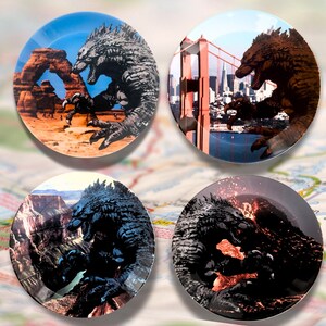 Godzilla Dinner Plate Hawaii Volcano Monster Movie Night Sci-fi Home ...