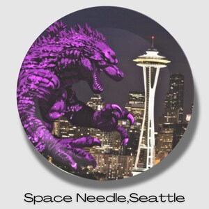 Godzilla Las Vegas Plate Unique Dinnerware Kaiju Cityscape Quirky ...