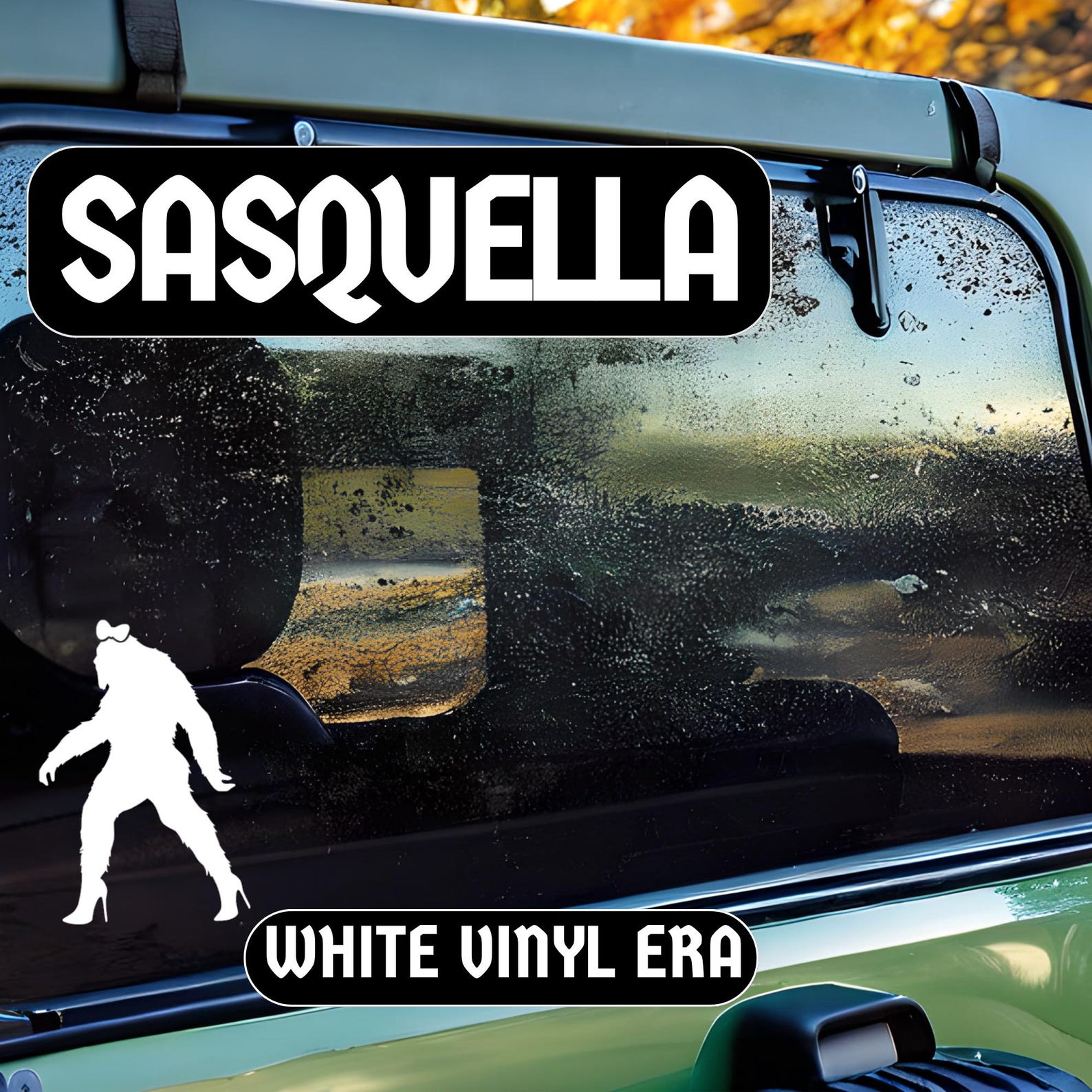 Sasquatch Car Decal Feminine Bigfoot Decal Camping Accessory Glitter ...