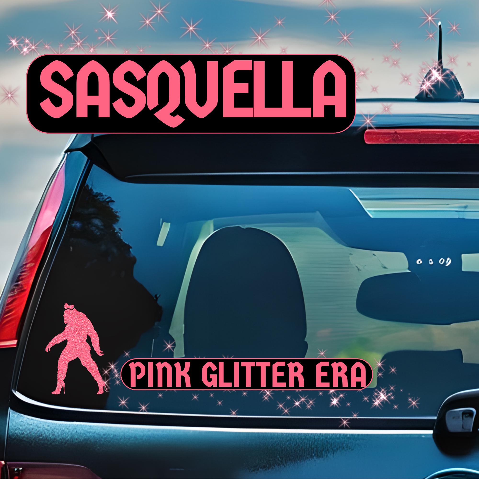 Sasquatch Car Decal Feminine Bigfoot Decal Camping Accessory Glitter ...