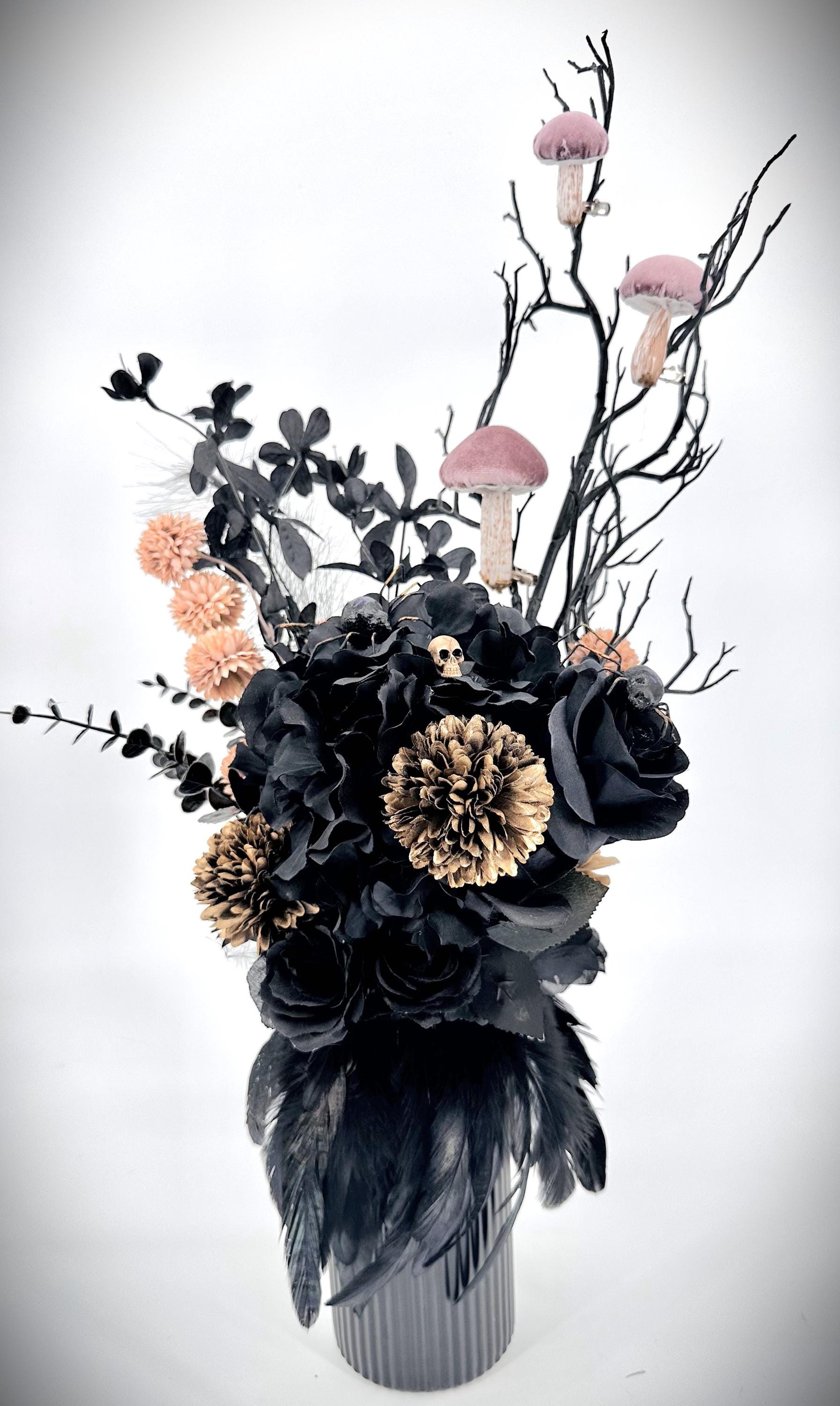 Gothic Floral Arrangement, Dark Enchantment With Velvet Mushrooms ...