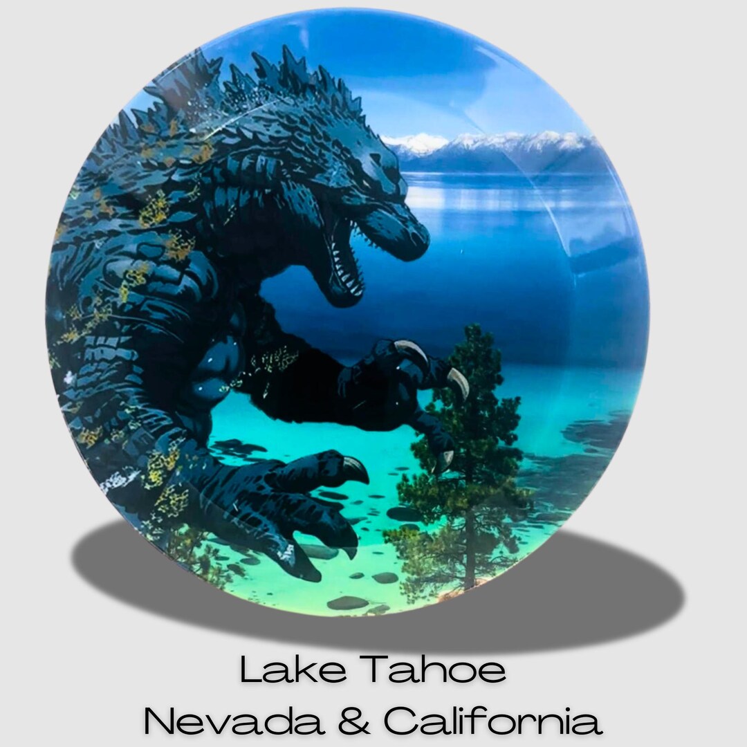 Godzilla Plate Set Movie Dinnerware Lake Tahoe Souvenir Funny Home ...
