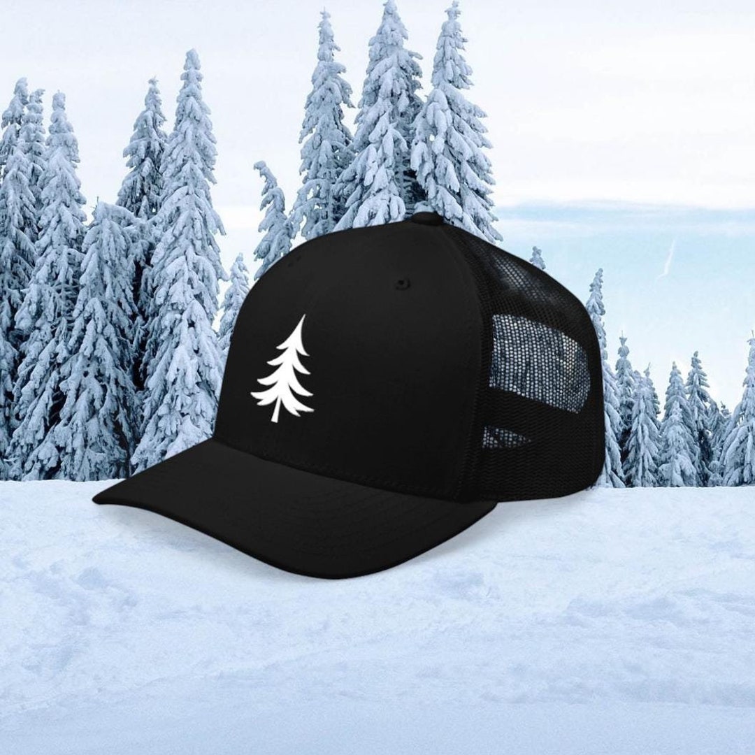 Pinetree Hat Embroidered Monogram Pine Cap Snowy Tree Northern Vacation ...