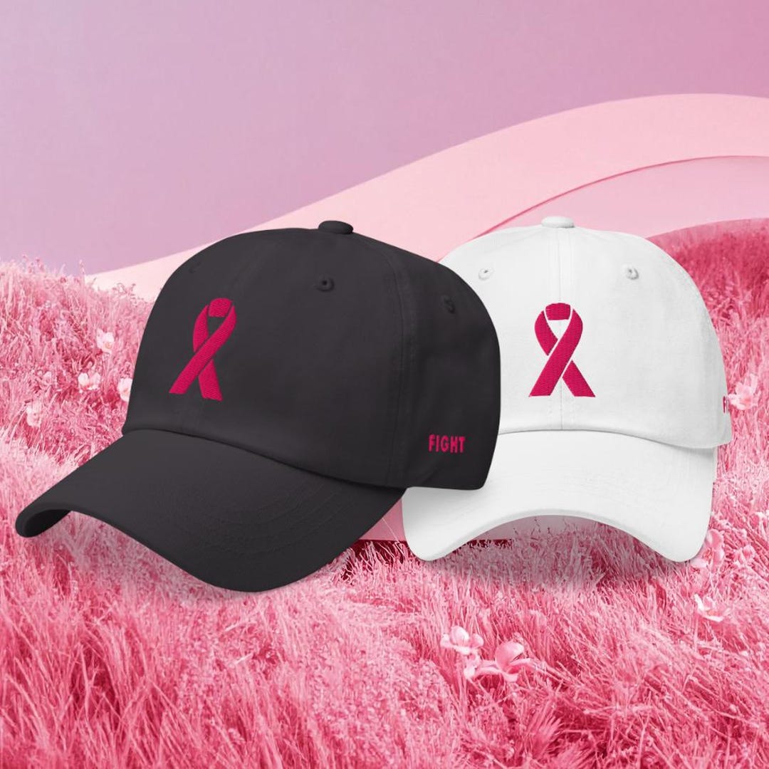 Pink Ribbon Hat Embroidered Breast Cancer Awareness Month Cap Fight ...