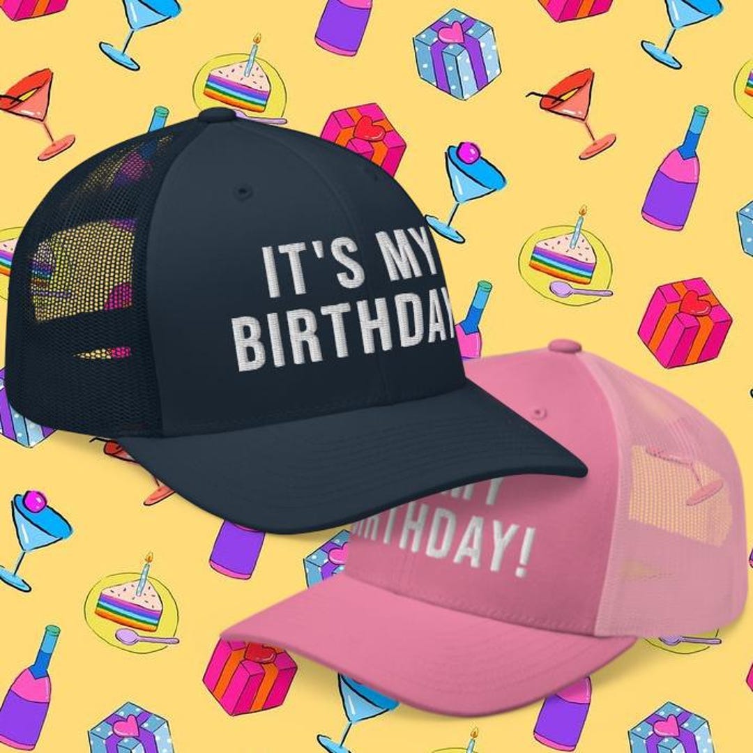 Its My Birthday Hat Embroidered Text Multiple Colors Snapback ...