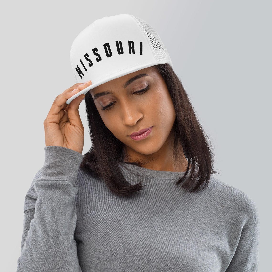 Missouri Hat State Text MO Cap Meshback Truckercap Cooling Style Sun ...