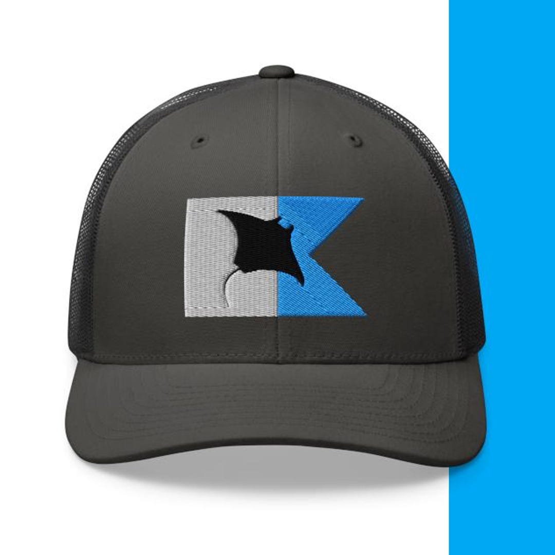 Diver Down Alpha Flag Hat Scuba Diving Snap Back Embroidered Trucker ...