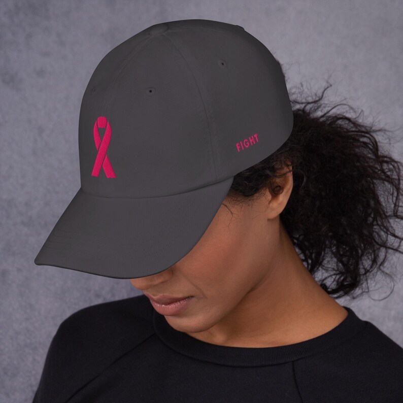 Pink Ribbon Hat Embroidered Breast Cancer Awareness Month Cap Fight ...