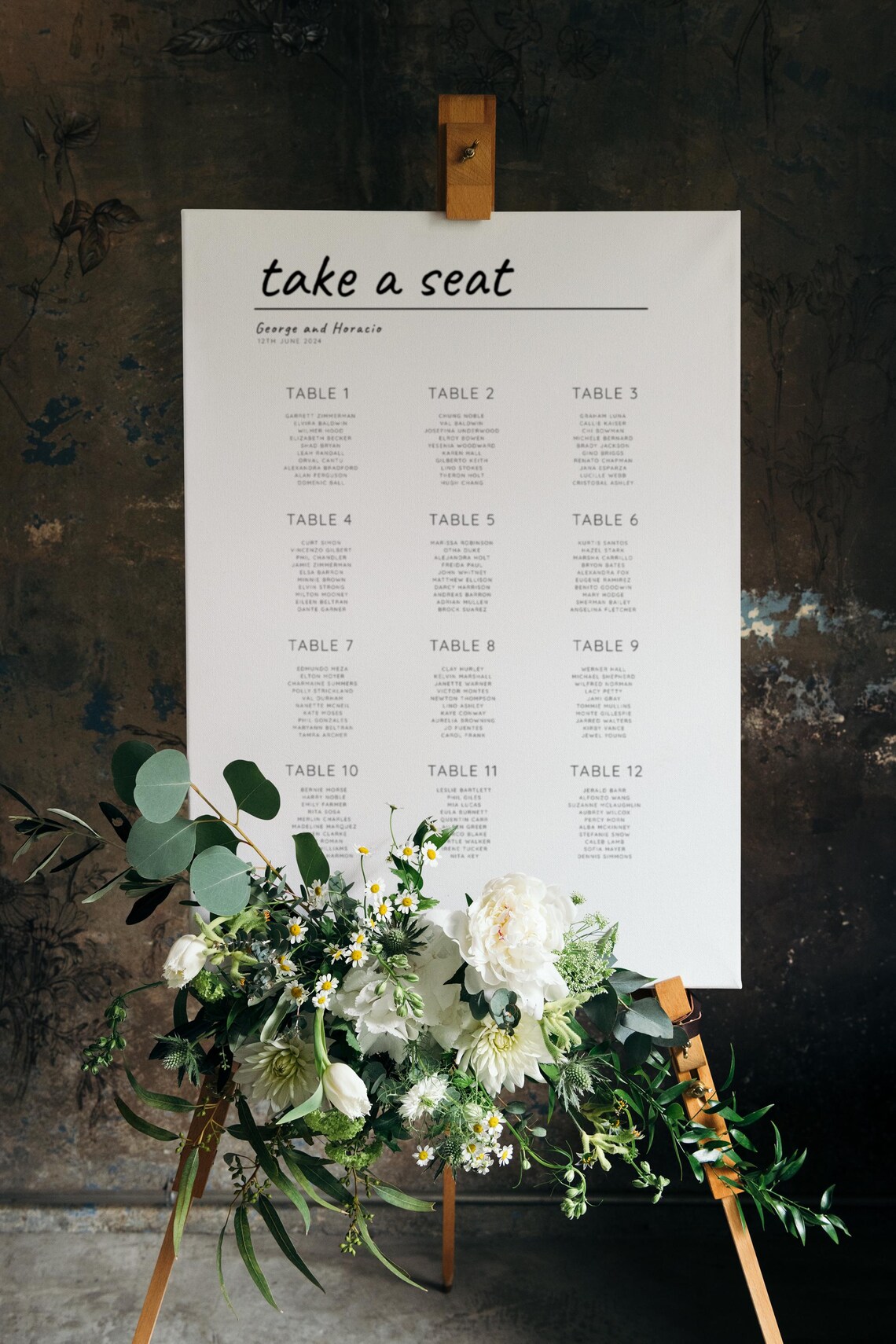DIY Wedding Seating Chart Template, Customisable Wedding Seating Plan ...