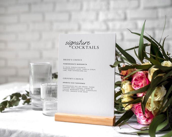 DIY Wedding Cocktail Menu Template, DIY Wedding Cocktail Menu Design - Etsy