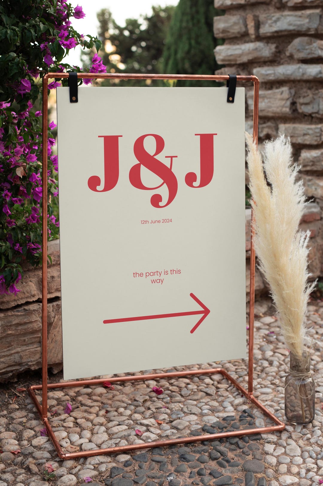 DIY Wedding Direction Sign Template, Customisable Wedding Venue Sign ...