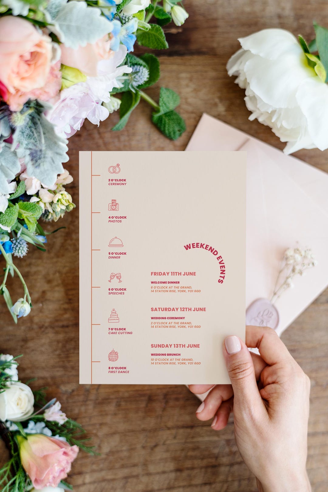 DIY Wedding Itinerary Template, Wedding Schedule Template, Customisable ...