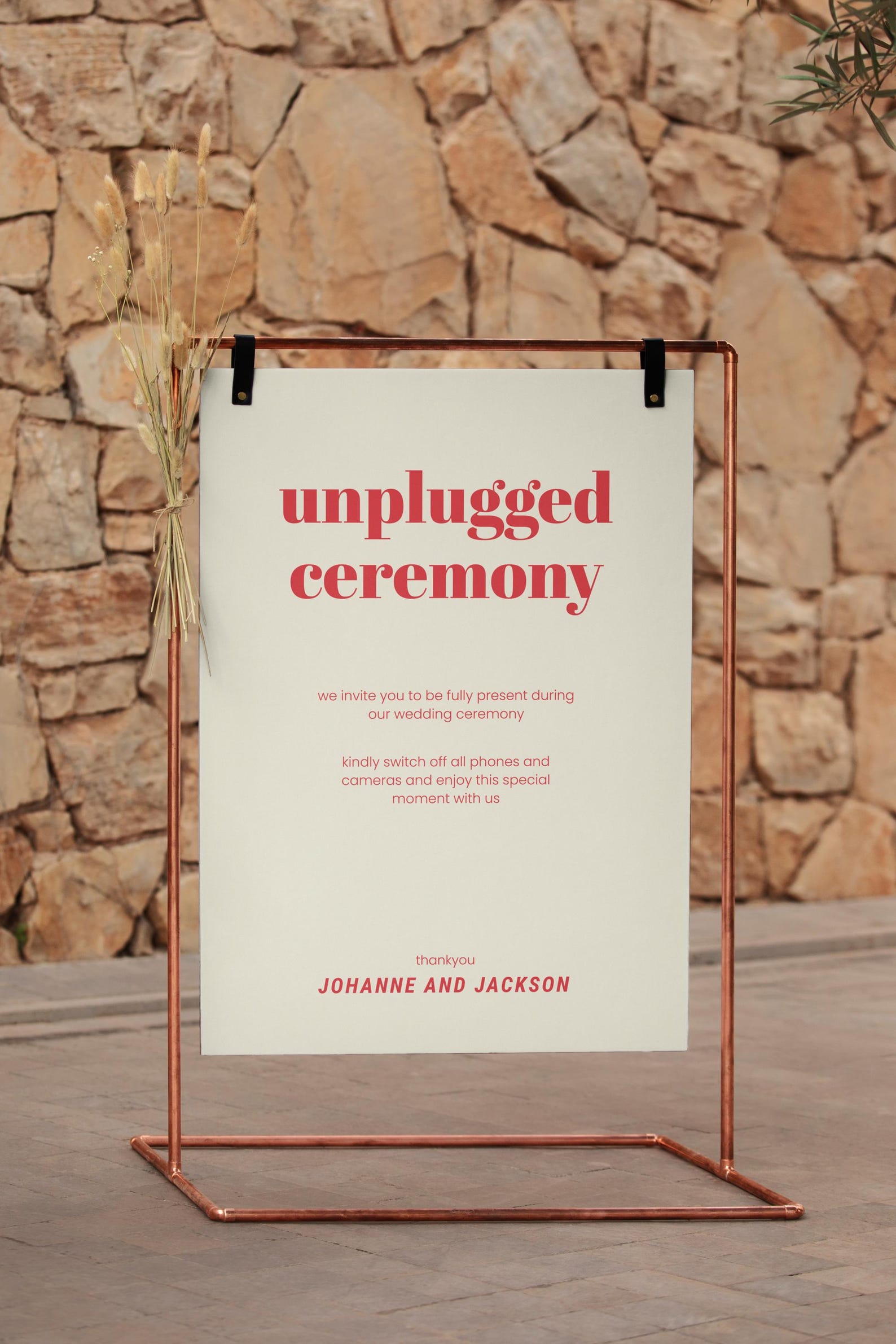 Unplugged Ceremony Sign Template, Phone-free Ceremony Sign Design ...