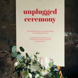Unplugged Ceremony Sign Template, Phone-free Ceremony Sign Design ...