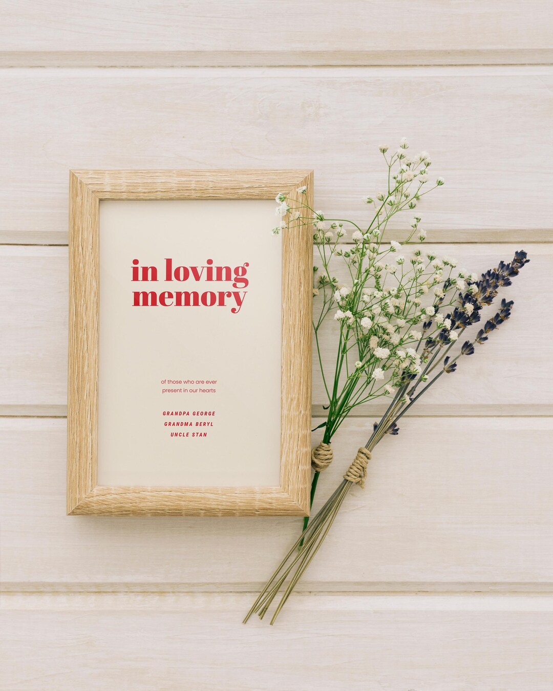 Modelo DIY In Loving Memory, Design de cartão memorial personalizável ...