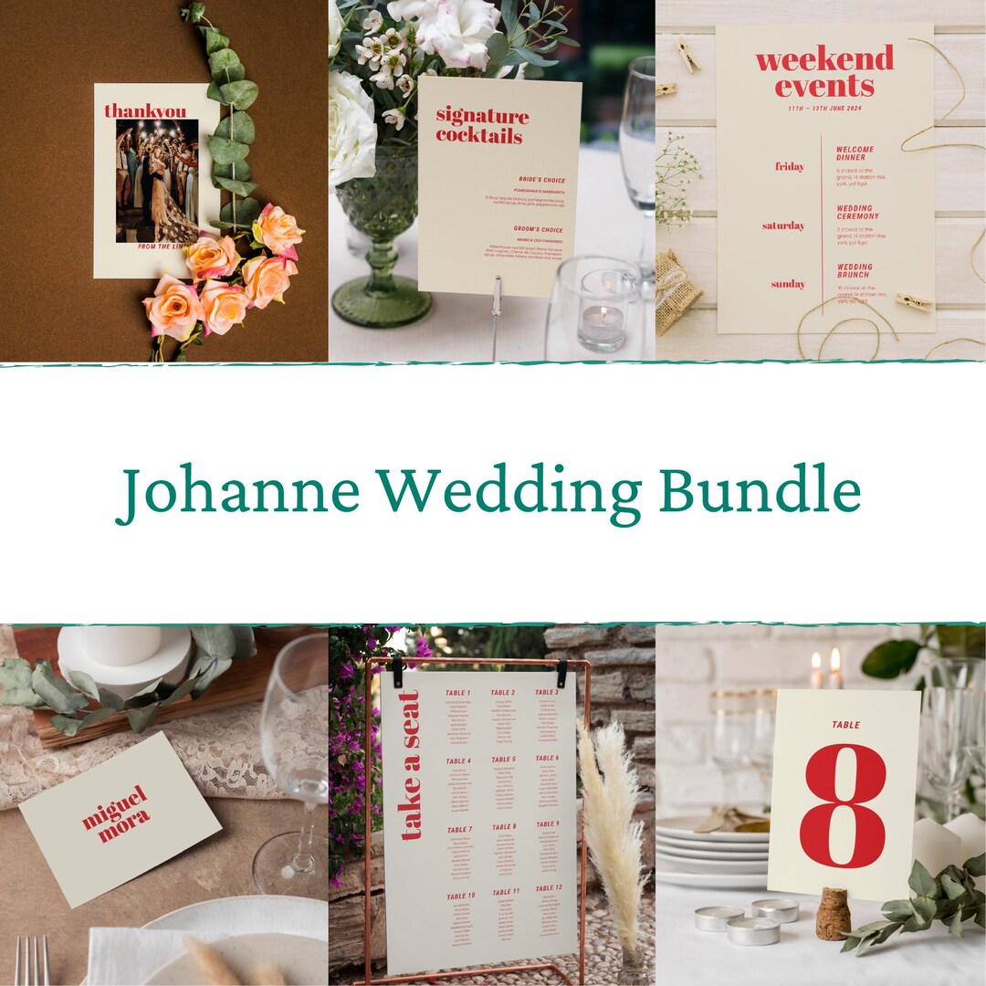 DIY Full Wedding Design Bundle, Custom Full Wedding Template Bundle - Etsy