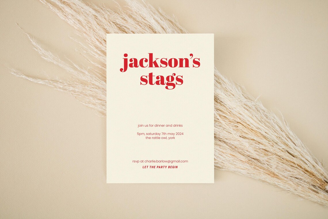 DIY Stag Party Invite Template, Customisable Bachelor Party Invite ...
