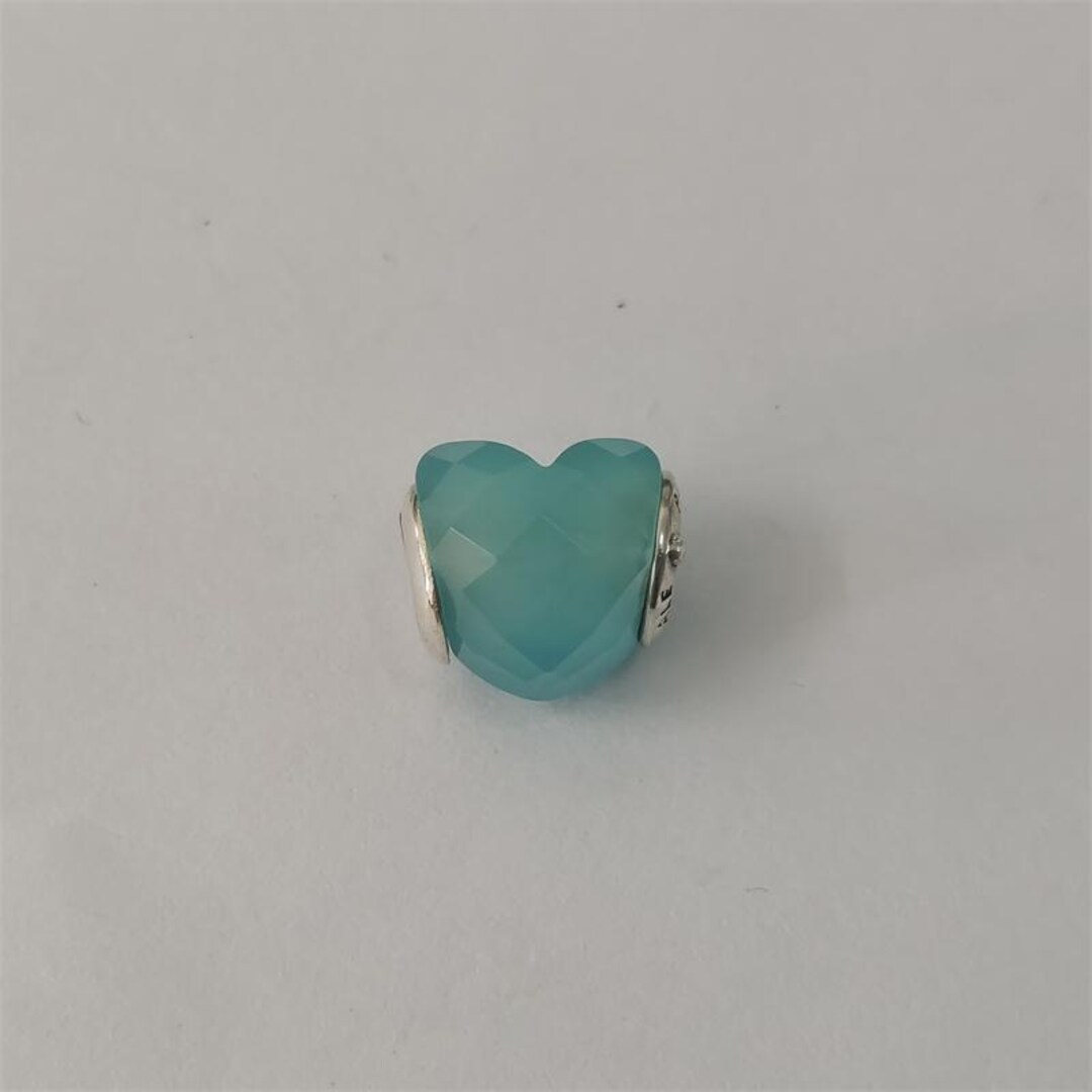 Pandora Shape of Love Charm Turquoise Blue Heart Faceted - Etsy