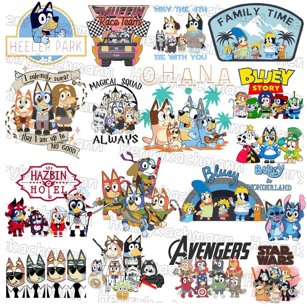 Blu Dog PNG Bundle, Stitch Png, Haz Bin Hotel Png, Blue Dog Family Png ...