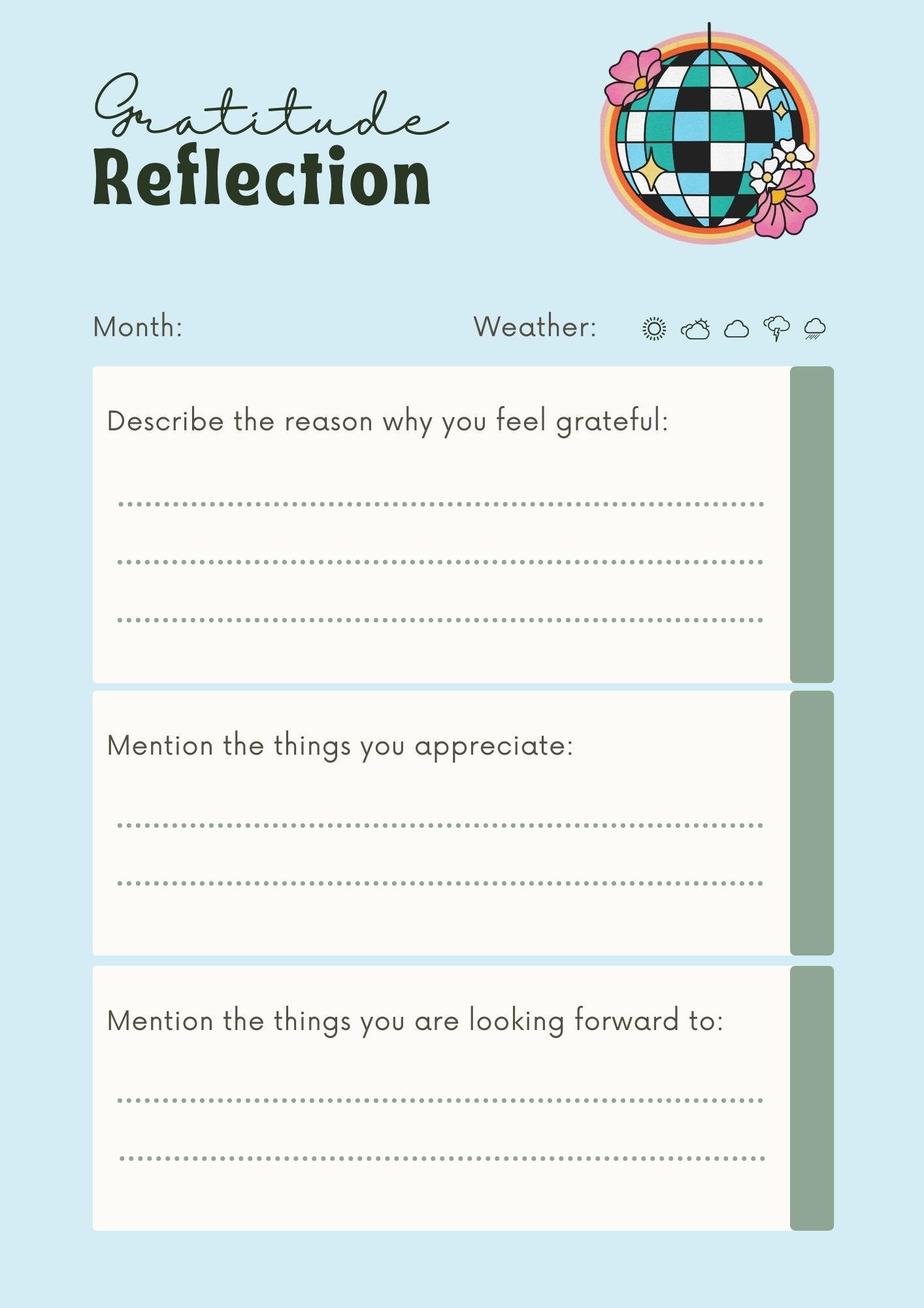 Retro Gratitude Journal Printable Template Grateful - Etsy