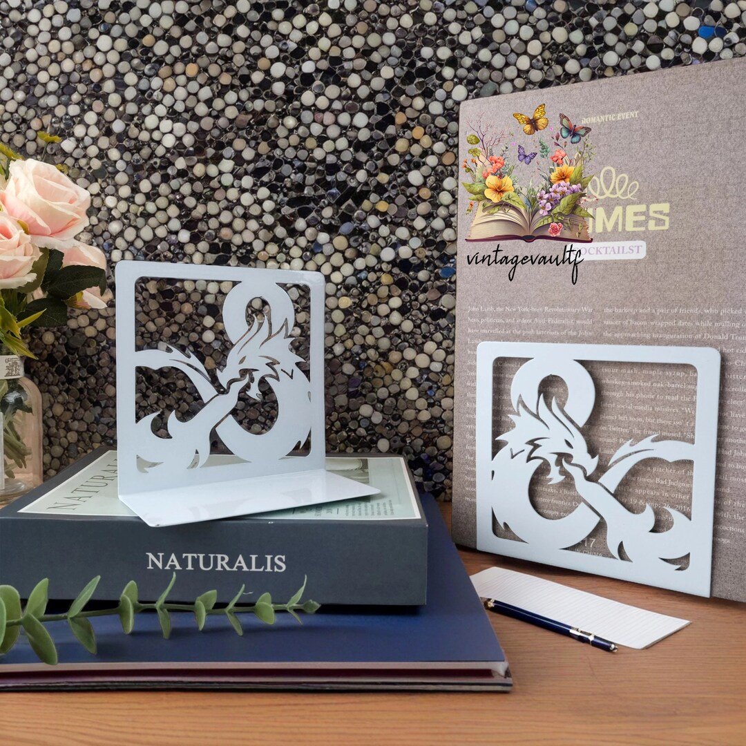 Two Styles of Metal Bookends for Thick Bookends, Unique Metal Bookshelf ...