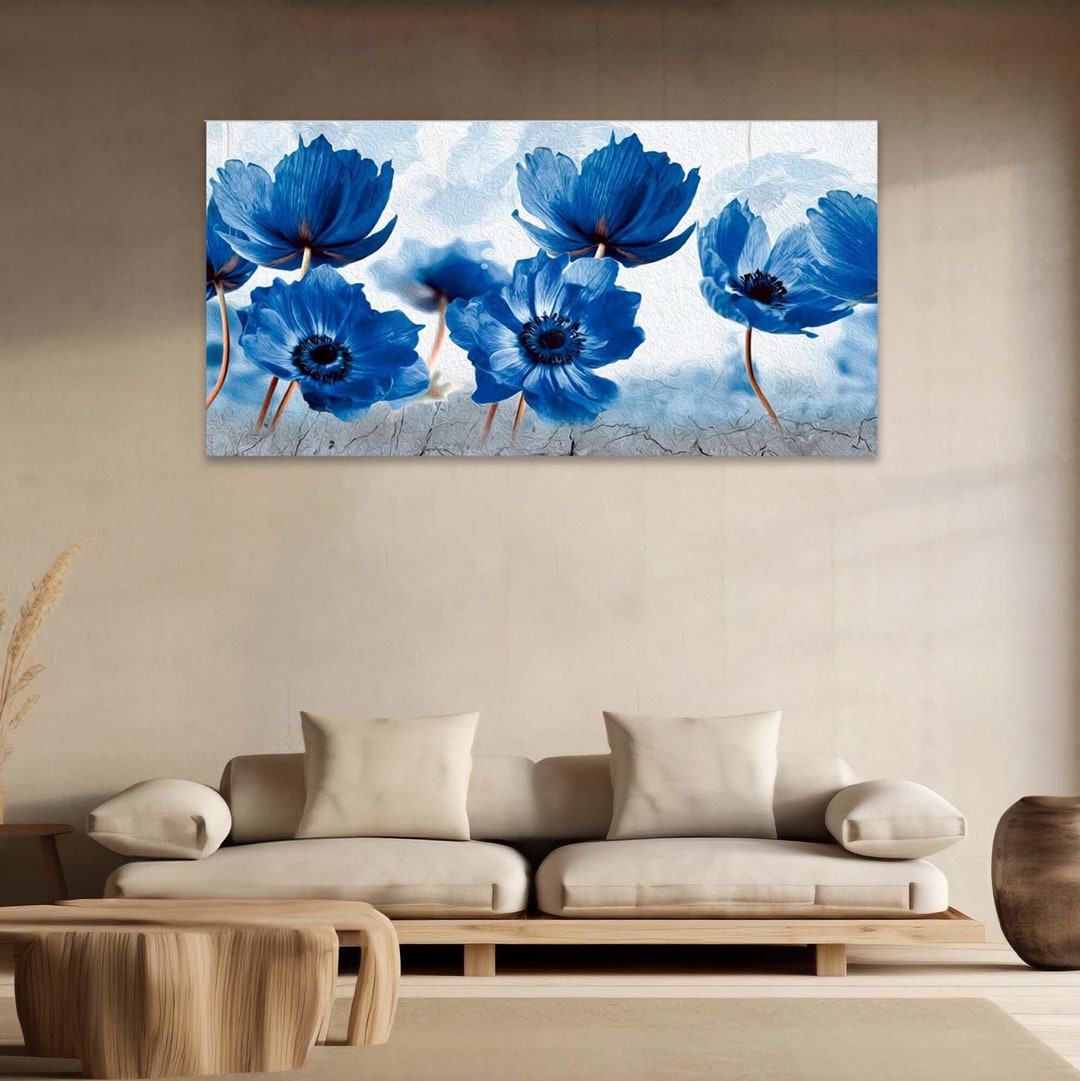 Blue Flowers Poster, Blue Flower Wall Art, Botanical Wall Art, Boho ...