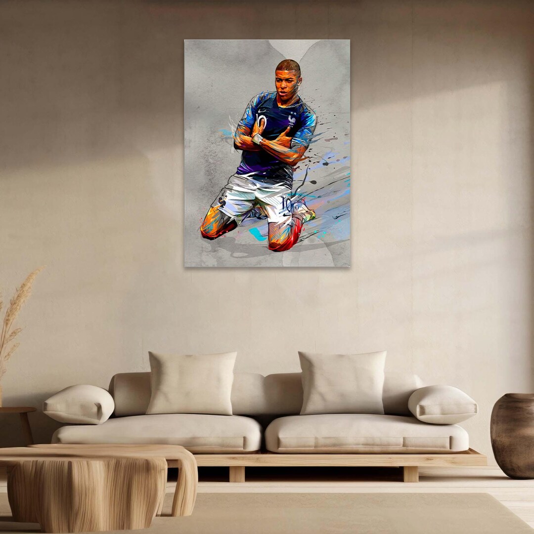 Kylian Mbappe Poster, Football Wall Art, Sports Fan Gift, Mbappe Poster ...