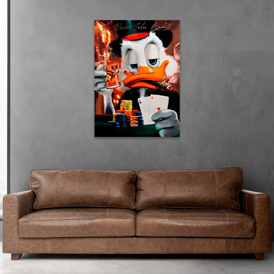 Rich Duck Canvas, Duck Poster, Money Duck Poster, Money Canvas, Finance ...