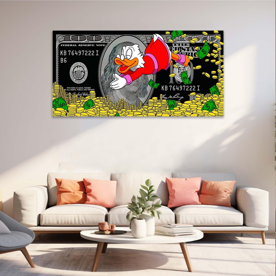 Donald Money Print, Money Motivation Posters, Large Canvas Art, Modern ...