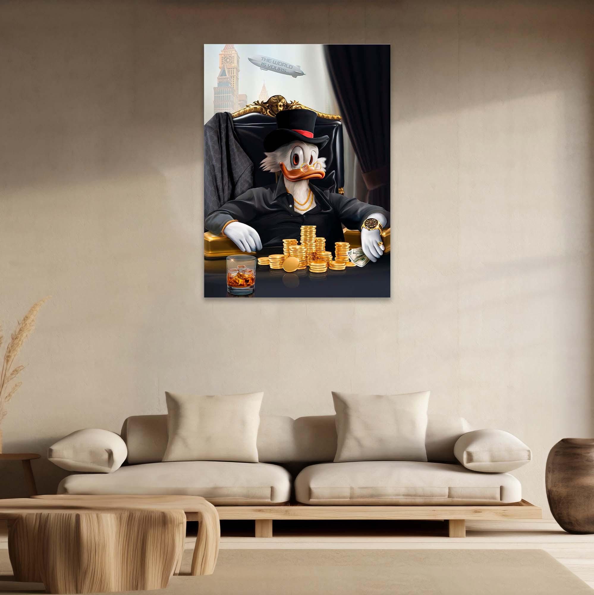 Póster de pato de dibujos animados rico, lienzo de pato rico, arte de ...