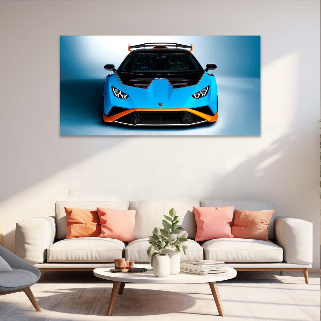 Lambo Huracan Poster, Fast Car Poster, Wall Decor, Canvas Gift for Him ...