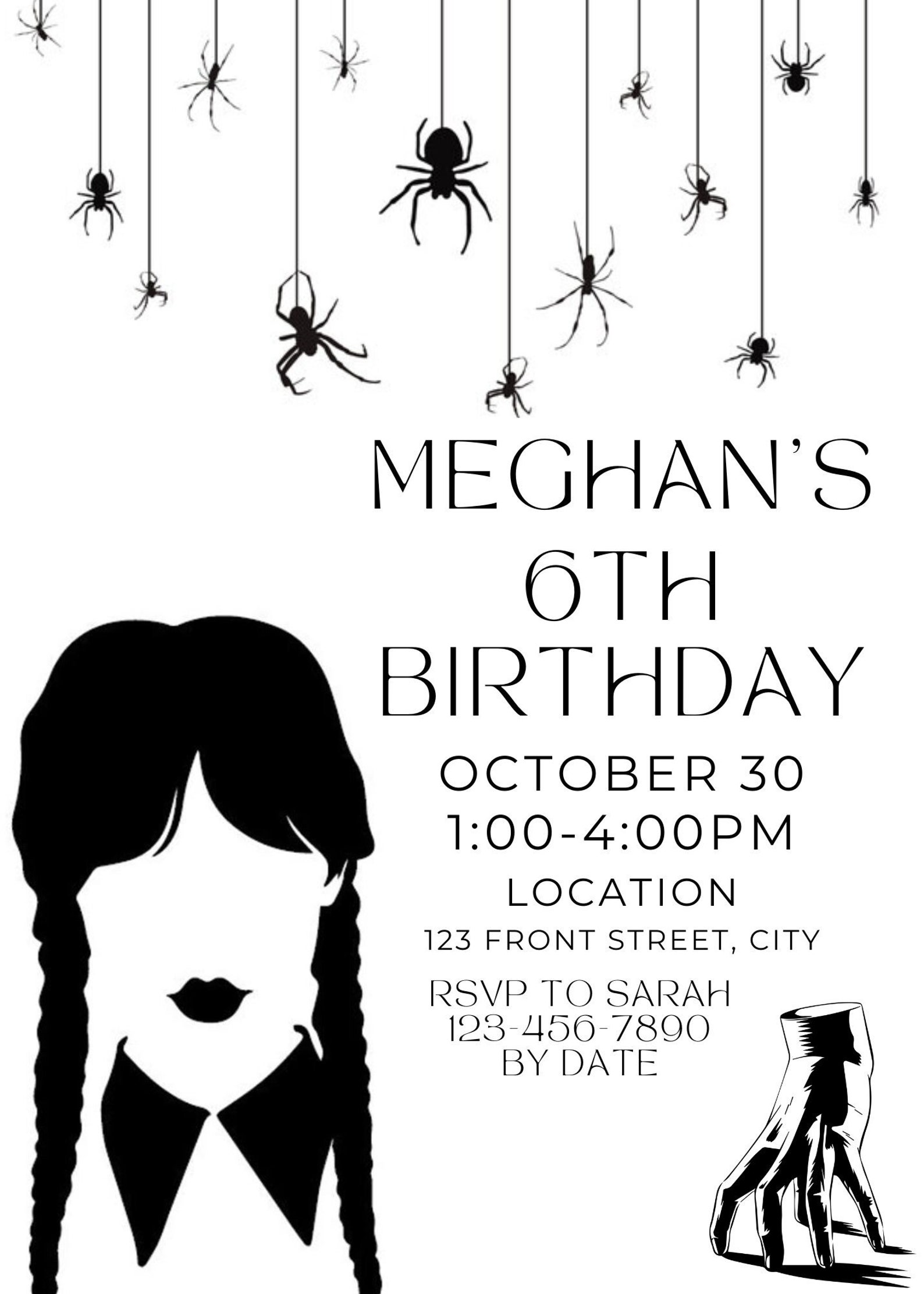 Wednesday Birthday Invitation - Etsy