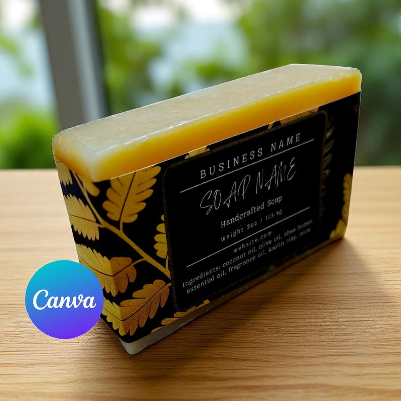 Digital Soap Wrapper, 3 Sizes, CANVA, Belly Band Soap Packaging, Soap ...