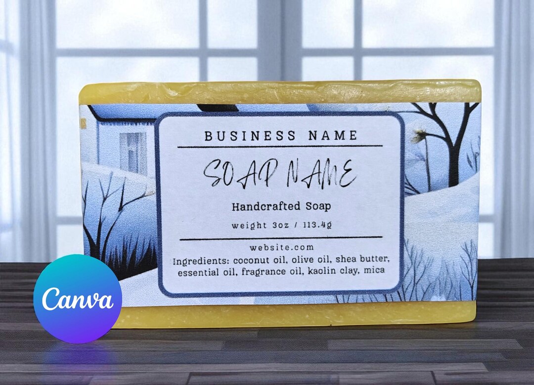 Editable Digital Soap Wrapper Template, Snowy, Belly Band Soap ...