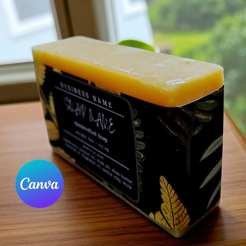 Digital Soap Wrapper, 3 Sizes, CANVA, Belly Band Soap Packaging, Soap ...