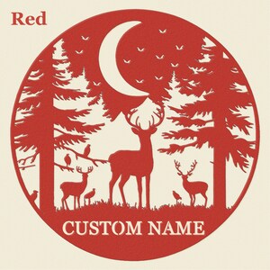 Custom Deer Scene Metal Sign: Personalized Cabin Decor - Etsy