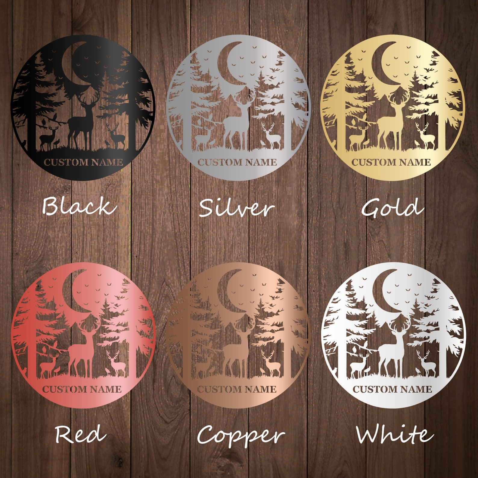 Custom Deer Scene Metal Sign, Personalised Outdoor Cabin Decor, Hunting ...