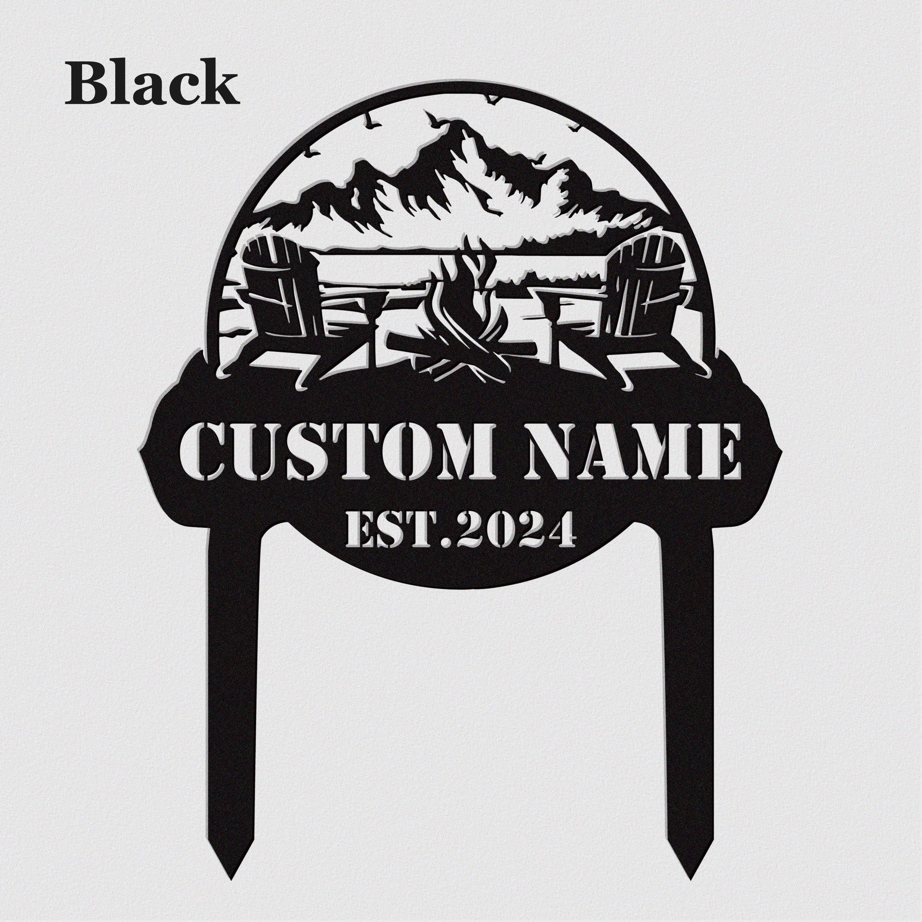 Personalized Metal Campfire Sign With Stakes, Custom Outdoor Sign ...