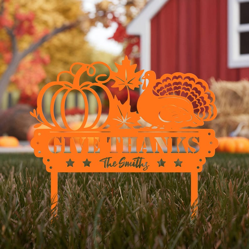 Personalized Thanksgiving Metal Yard Sign: Family Name Decor - Etsy